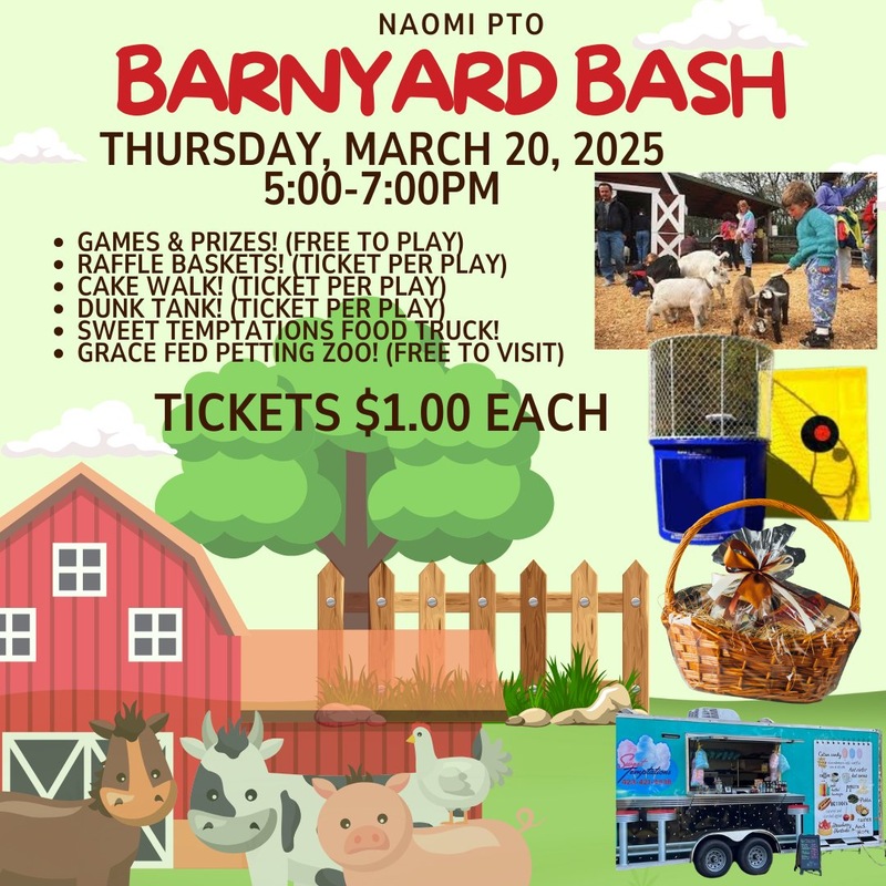 Naomi Elementary PTO Barnyard Bash Thursday, March 20th – Discover Walker